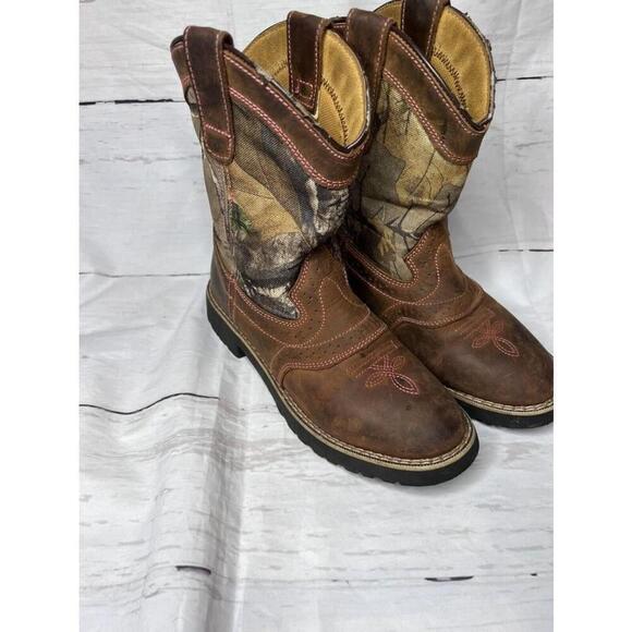 Itasca | Shoes | Itasca Leather Brown Buckaroo Camo Boots Unisex Kids ...